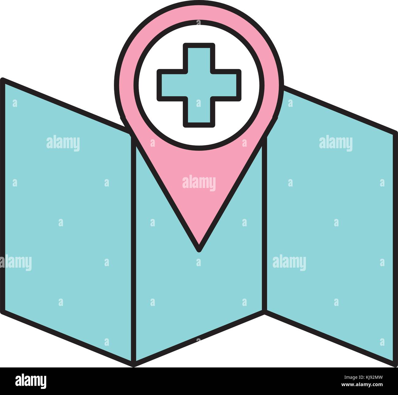 hospital pharmacy pointer on map location icon Stock Vector Image & Art ...