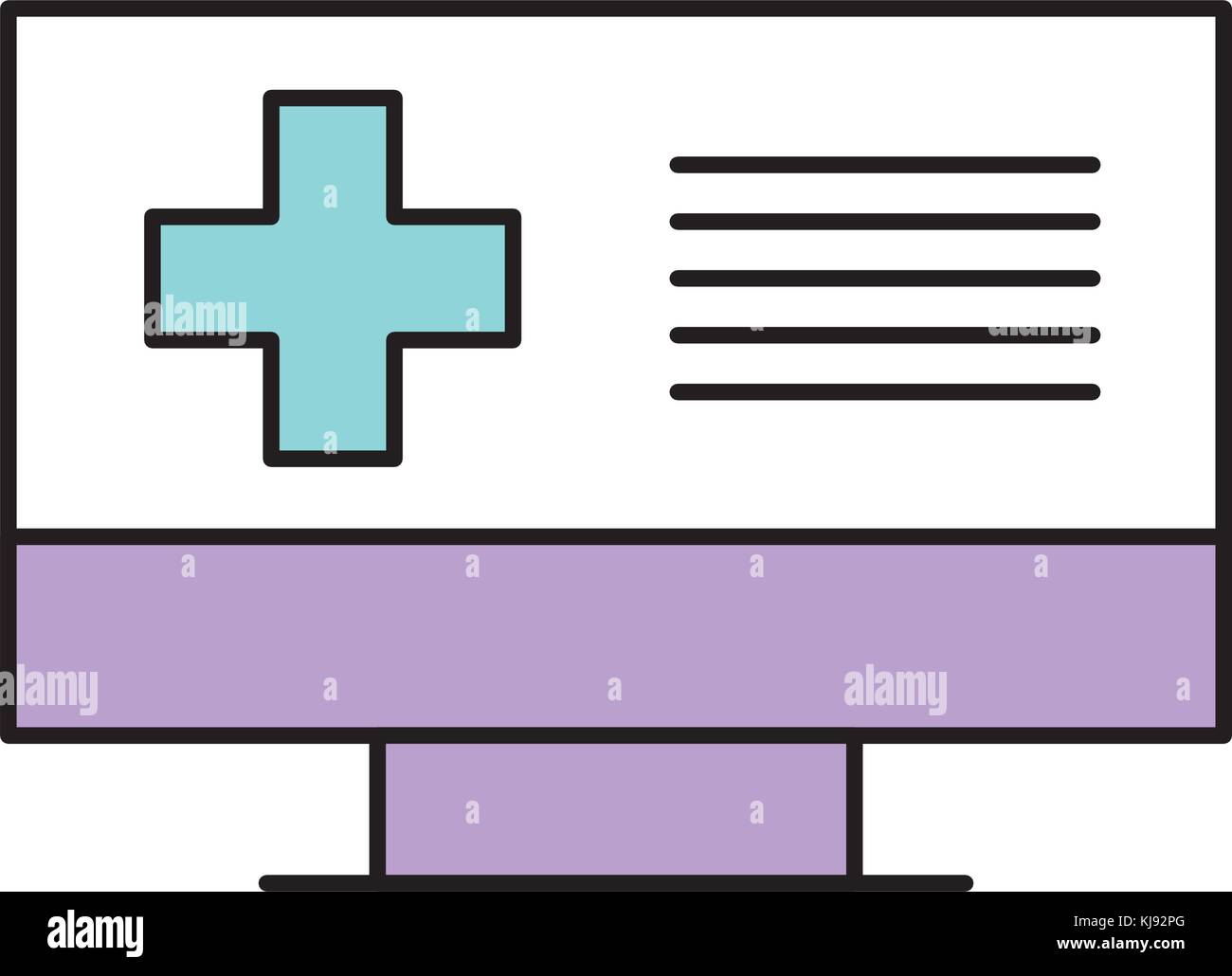 screen computer cross medical online support digital Stock Vector Image ...