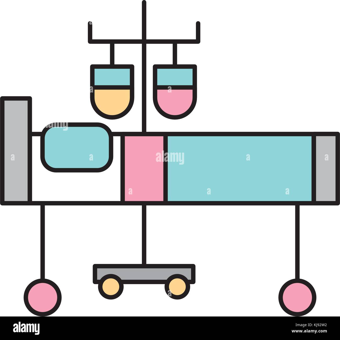 Iv drip hospital bed Stock Vector Images - Alamy