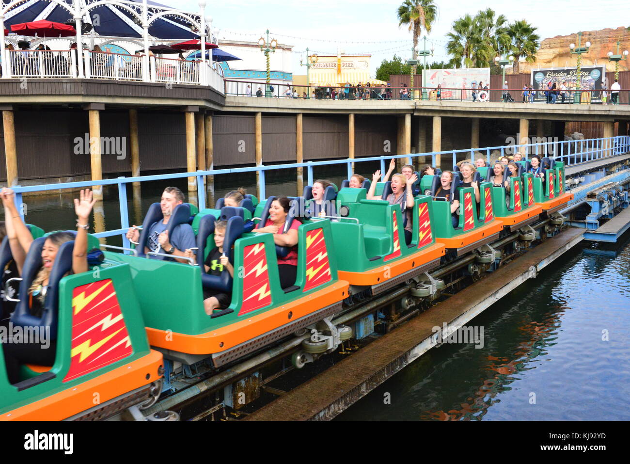A roller coaster in the process of launching Stock Photo - Alamy