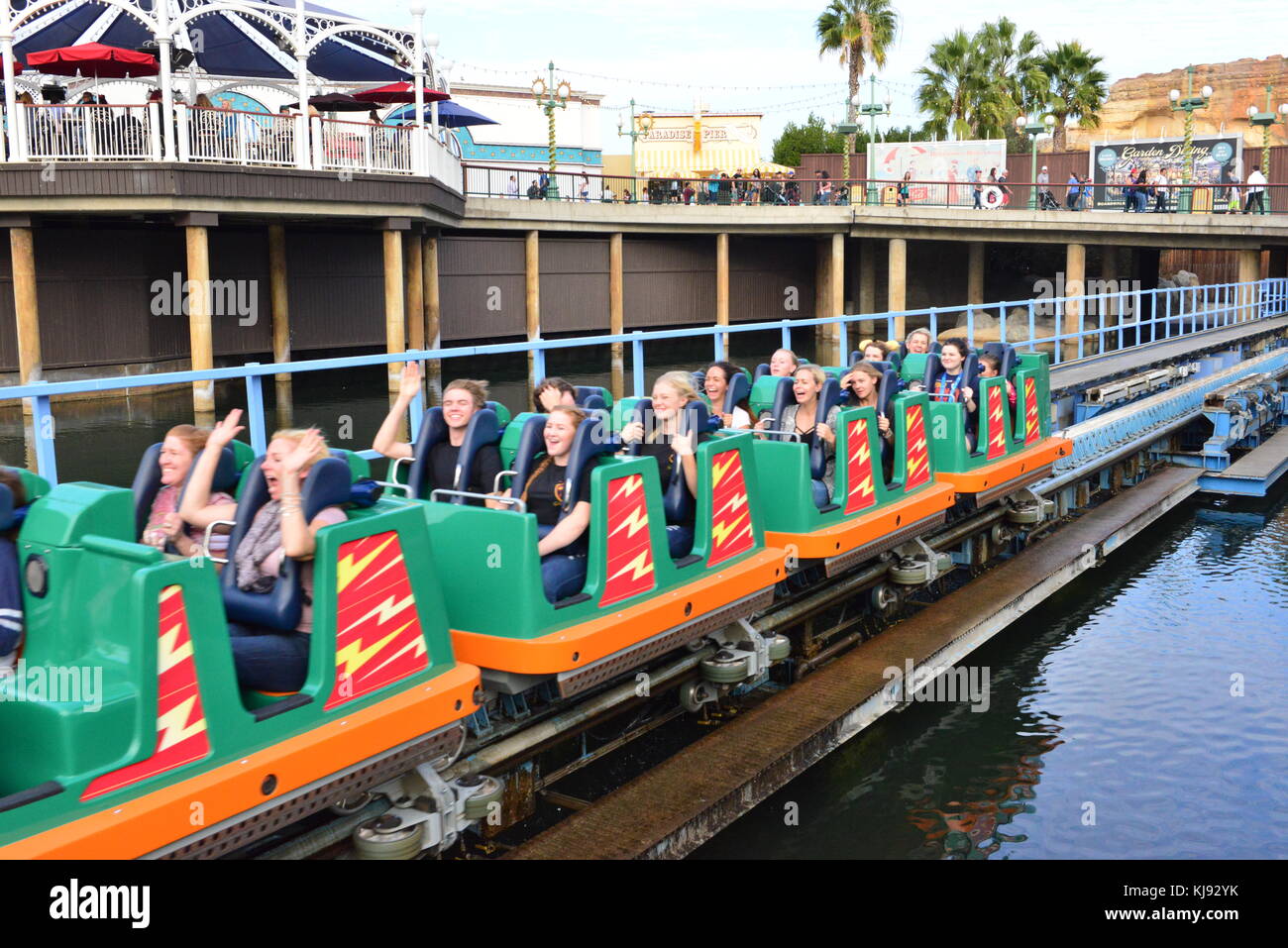 Roller Coaster Launching at Disneyland Stock Photo - Alamy