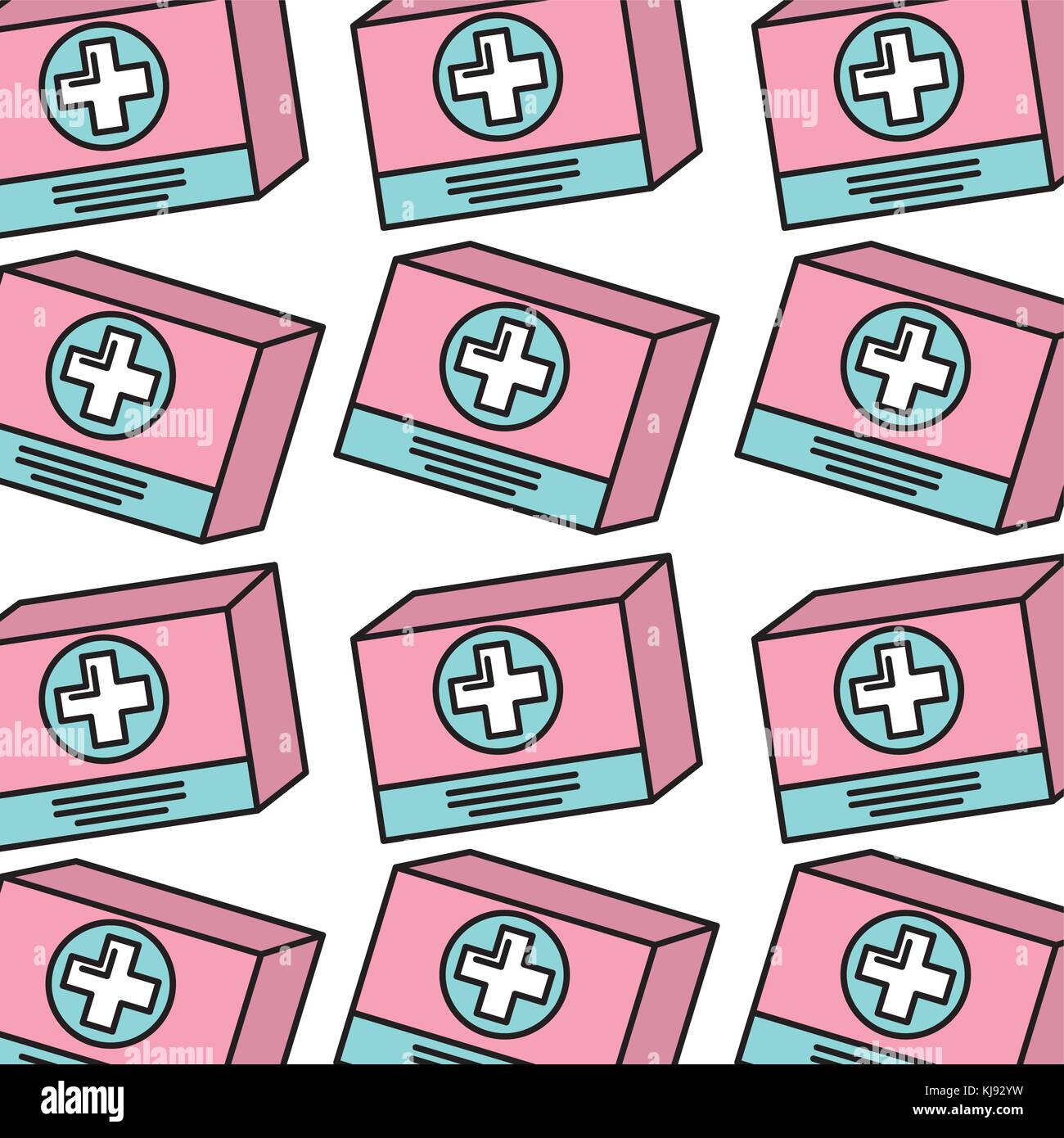 cardboard box medicine seamless pattern image Stock Vector Image & Art ...