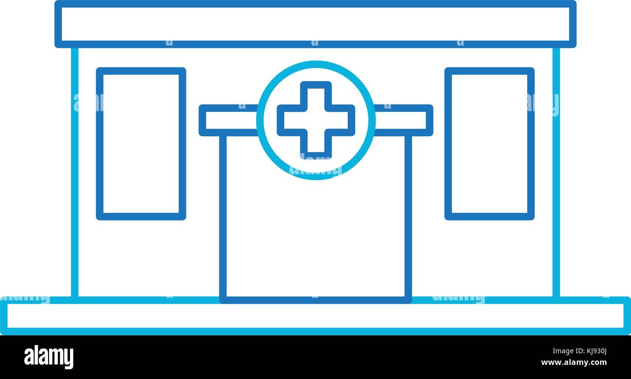 hospital building medical center front view icon Stock Vector Image ...