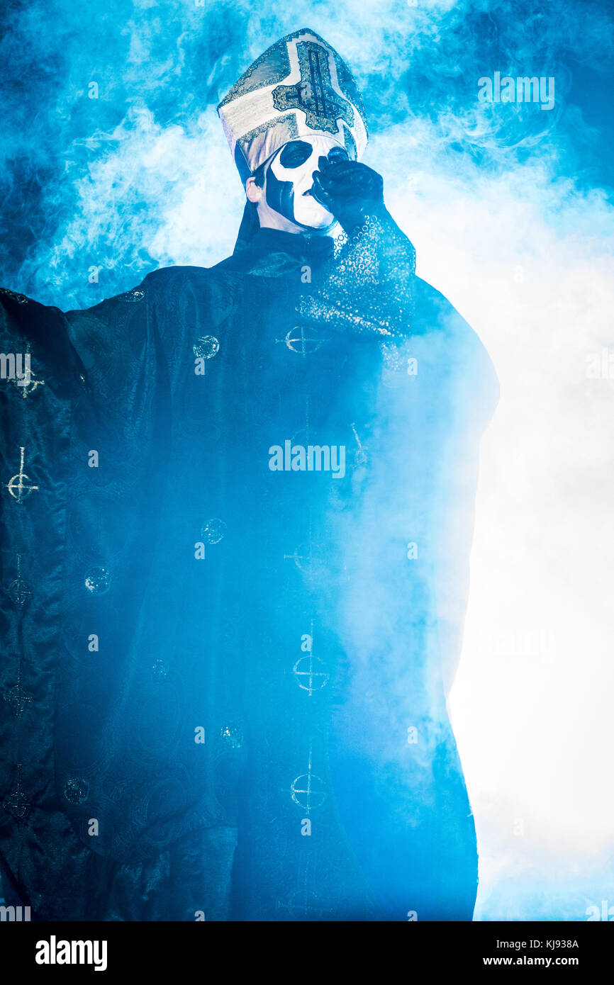 Denmark, Valby - April 26, 2017. The Swedish doom metal band Ghost ...