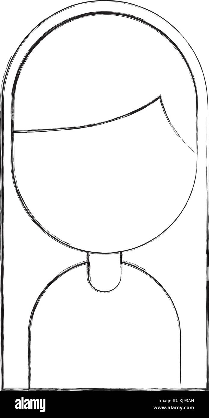 cartoon girl female character profile people young Stock Vector Image ...