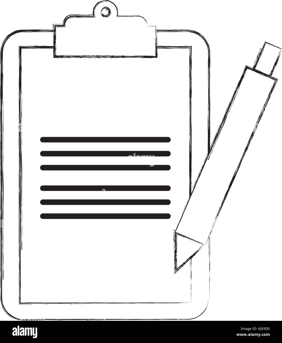 clipboard checklist with write pen work element Stock Vector Image ...