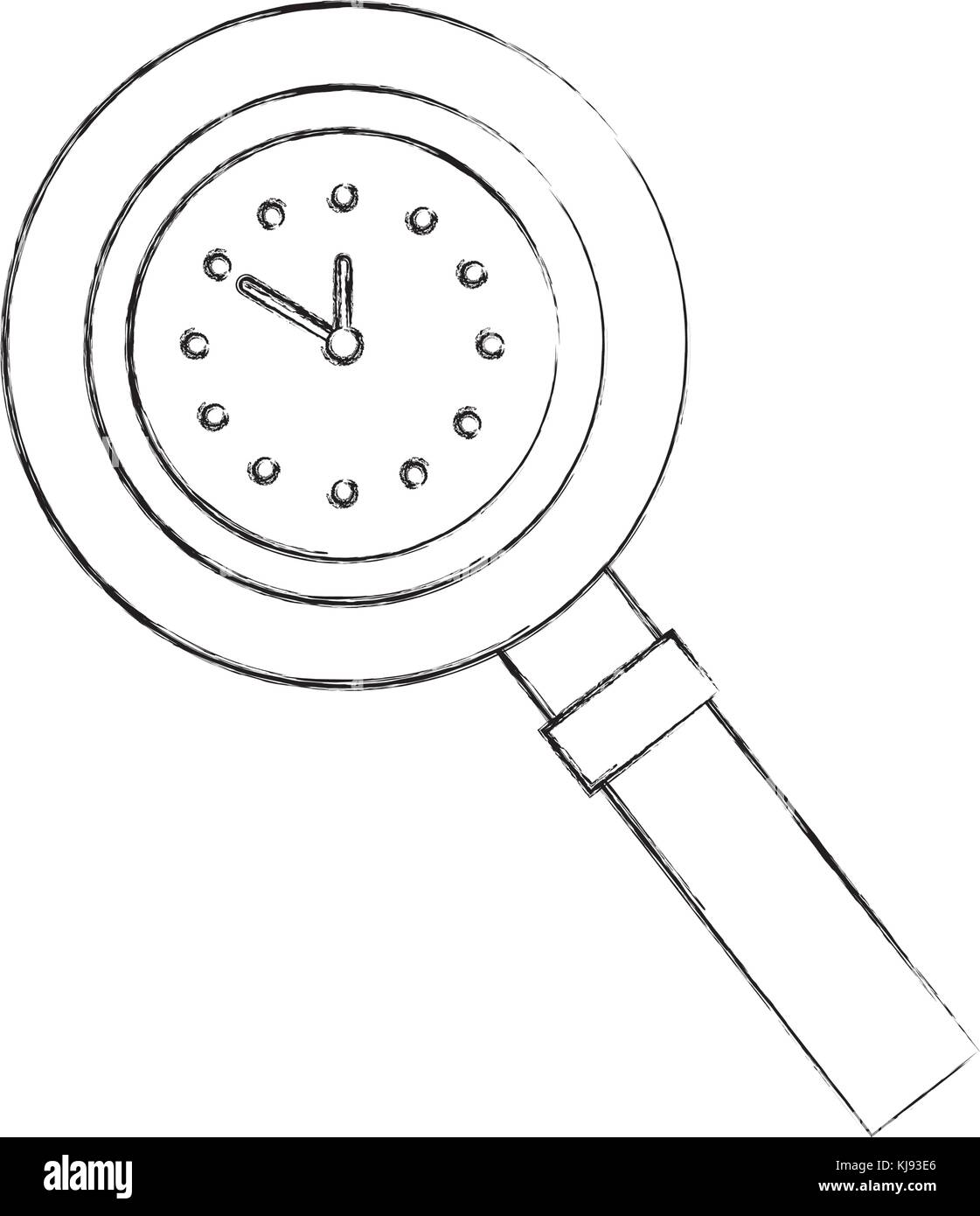 magnifying glass with clock handle equipment Stock Vector Image & Art ...