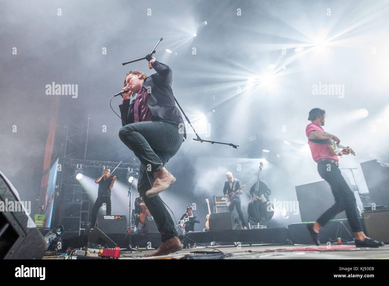 Denmark, Roskilde - July 1, 2017. The Danish rock band Kellermensch ...