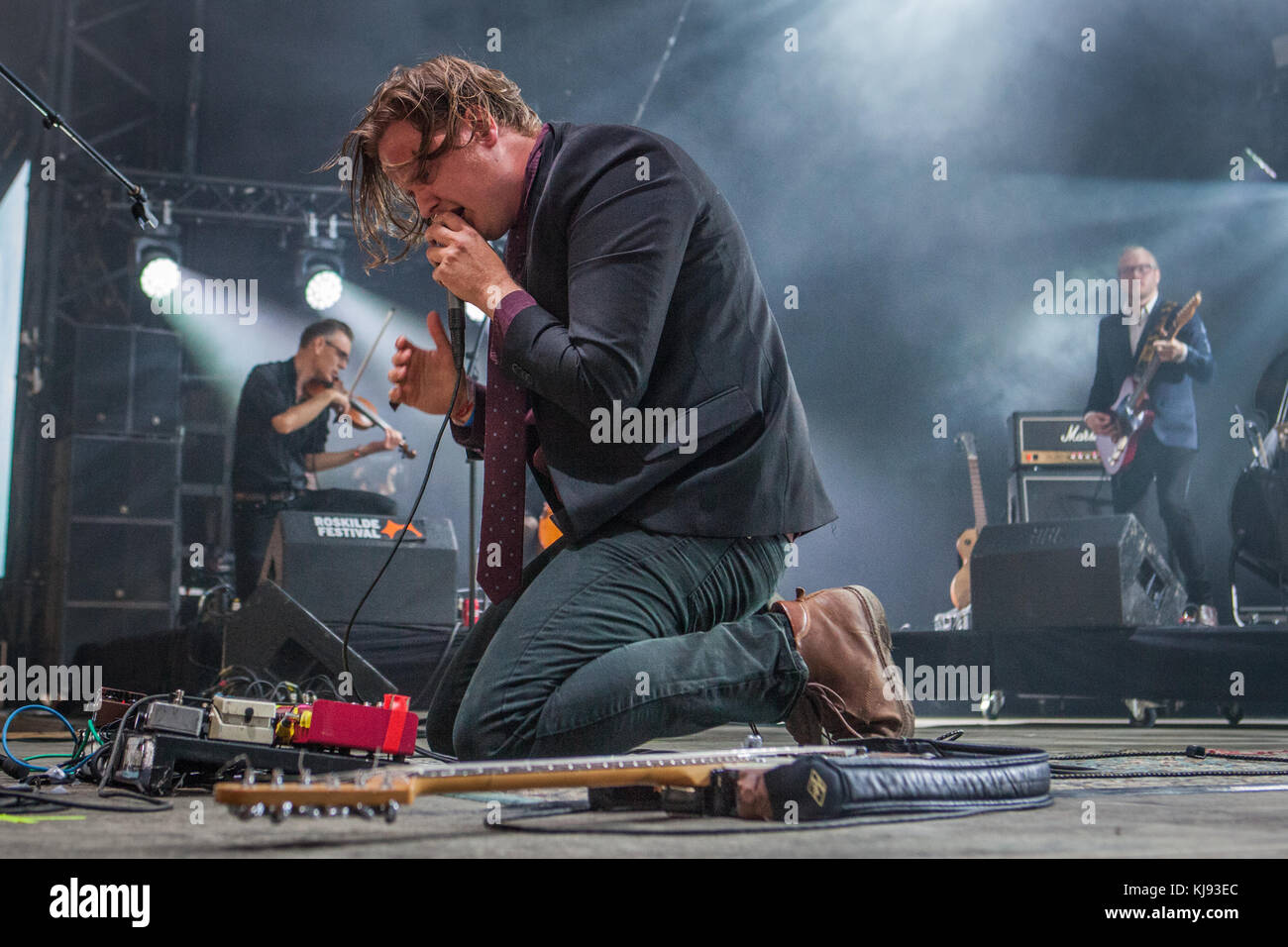 Denmark, Roskilde - July 1, 2017. The Danish rock band Kellermensch ...