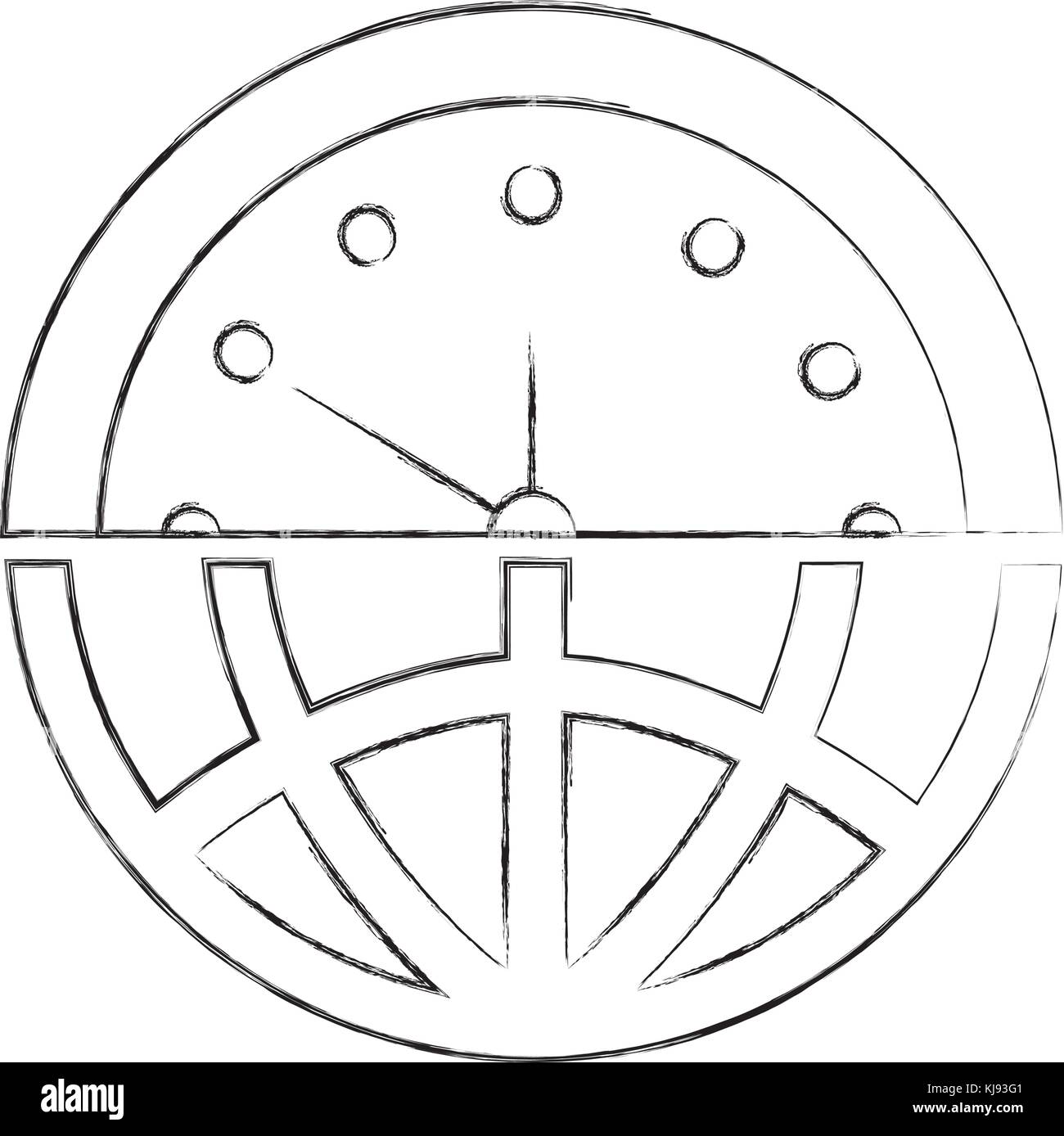 half globe plus half clock meaning time management Stock Vector Image ...