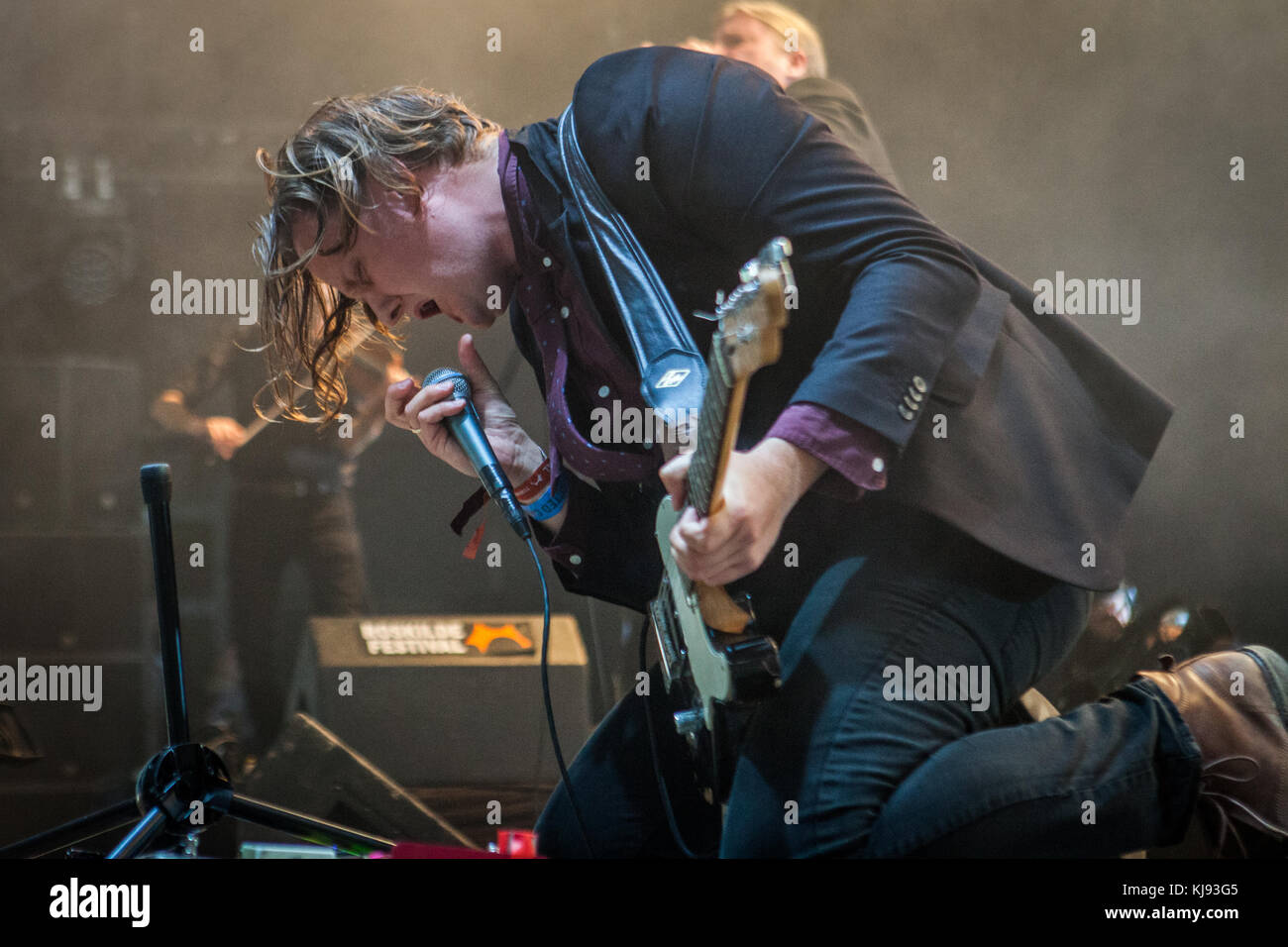 Denmark, Roskilde - July 1, 2017. The Danish rock band Kellermensch ...