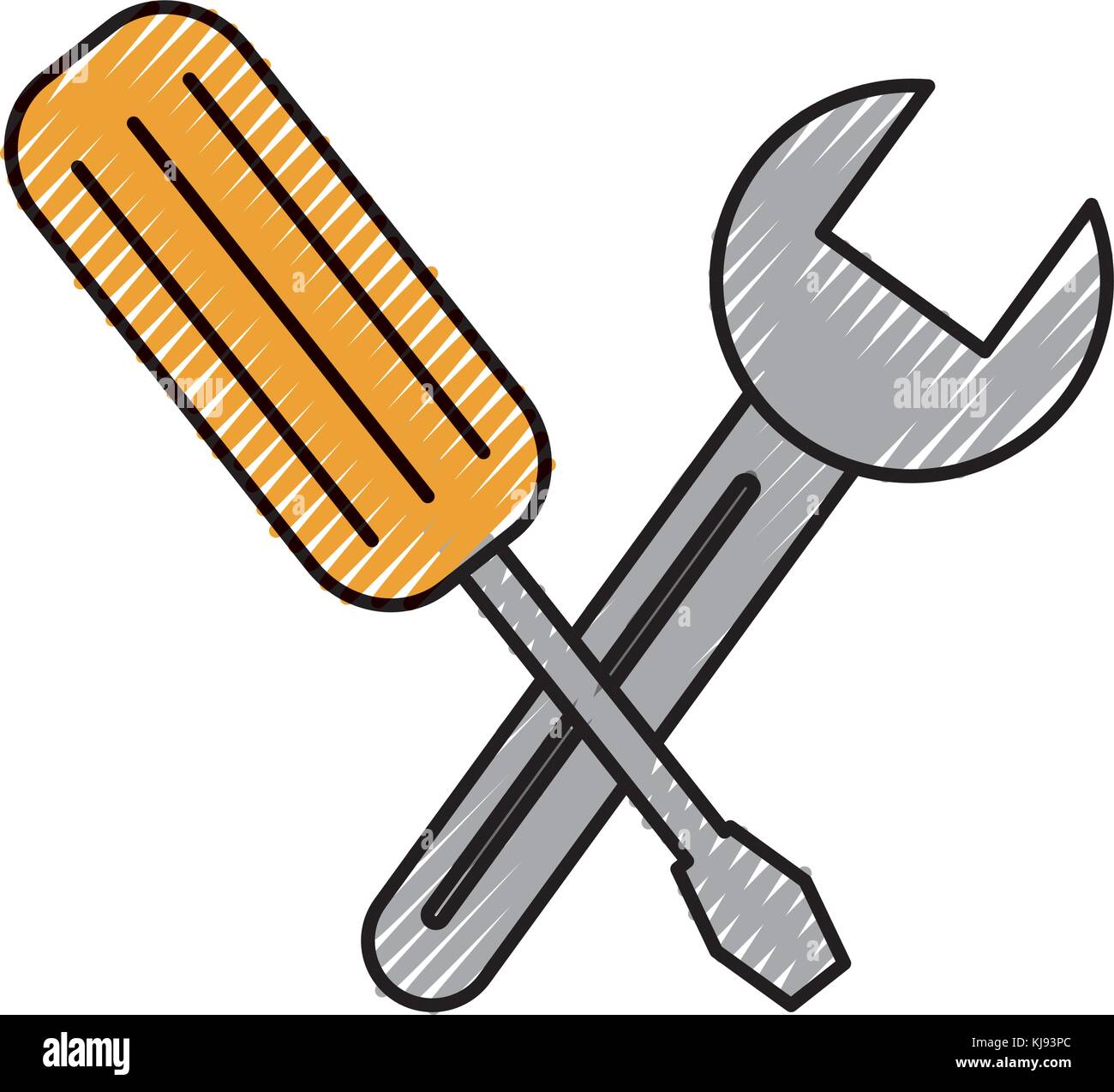 construction screwdriver and spanner tool Stock Vector Image & Art - Alamy