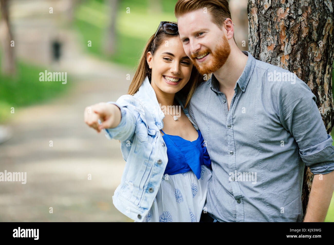 Couple enjoying life in nature Stock Photo - Alamy