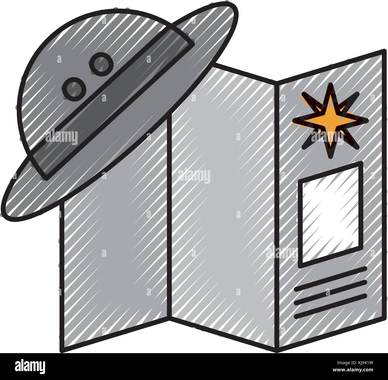 travel map navigation with hat safari vacation Stock Vector Image & Art ...