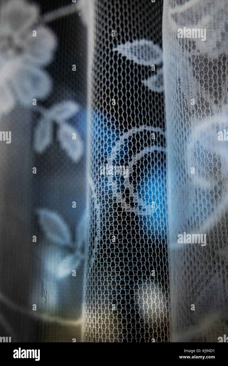 Crescent moon on a fabric window shade Stock Photo - Alamy