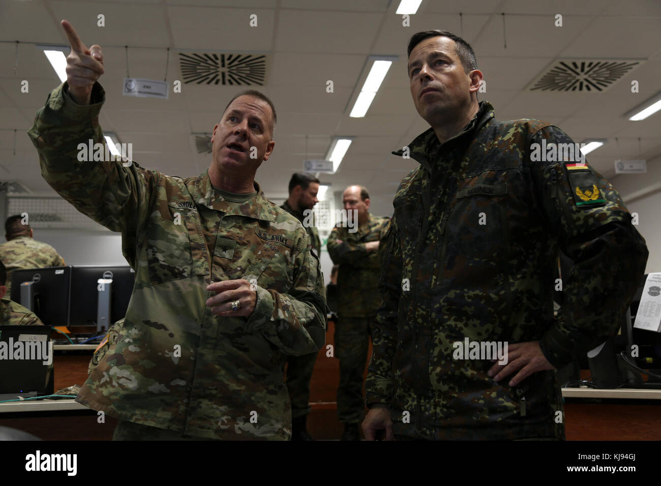U.S. Army Brig. Gen. Jeff Smiley, left, of the 40th Infantry Division ...
