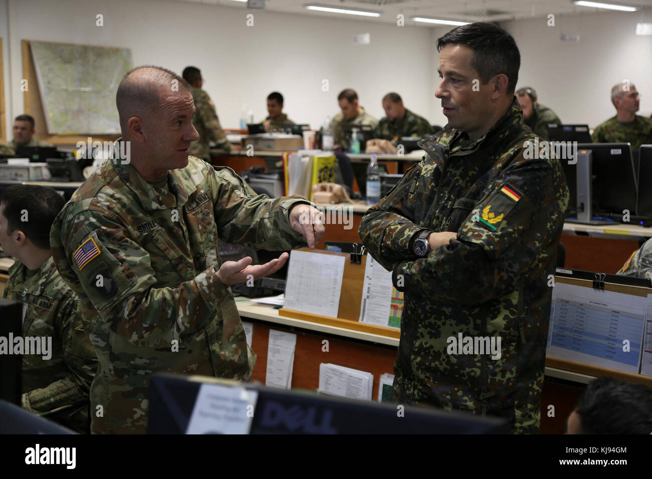 U.S. Army Brig. Gen. Jeff Smiley, left, of the 40th Infantry Division ...