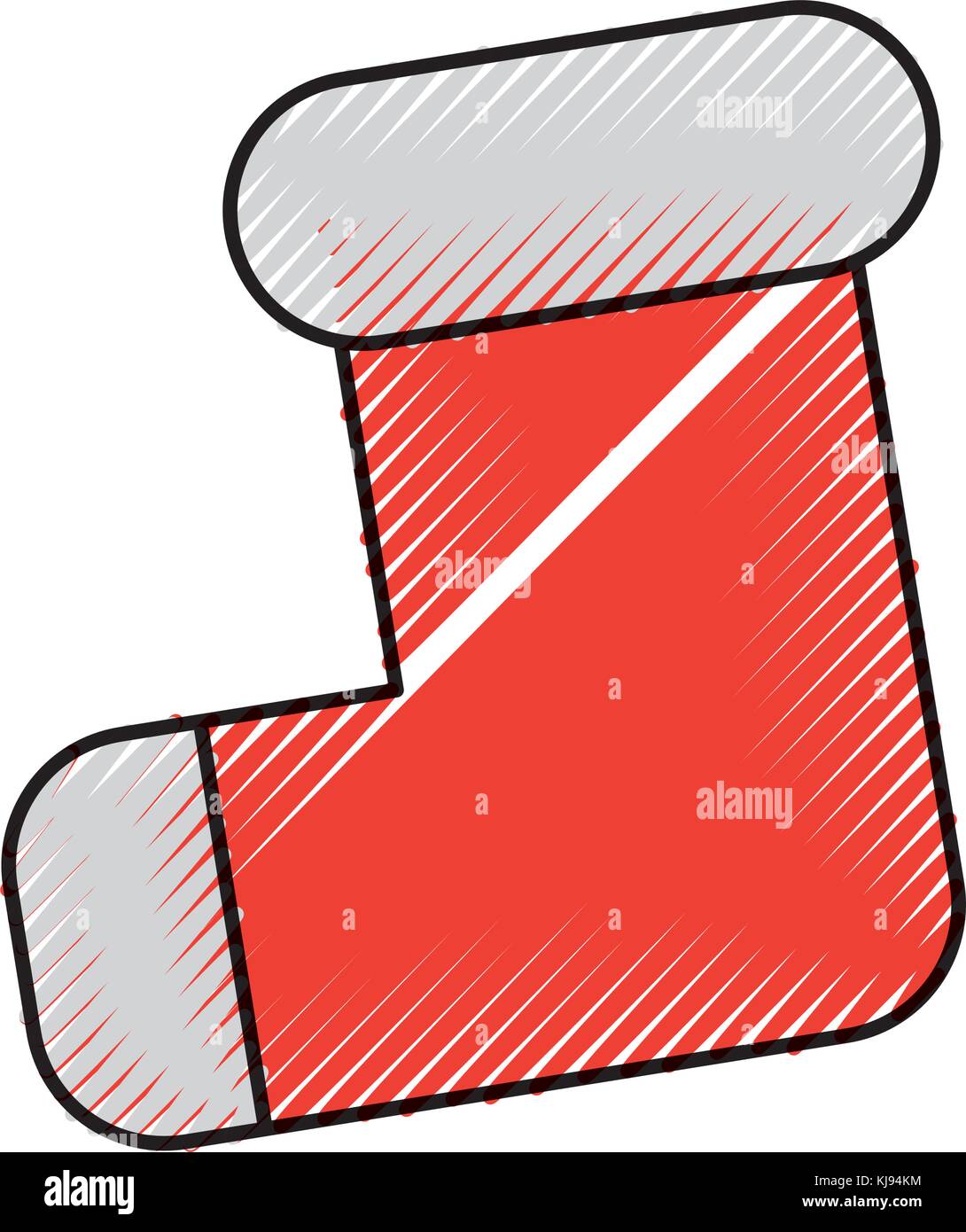 empty christmas stocking decorative red with white fur Stock Vector ...