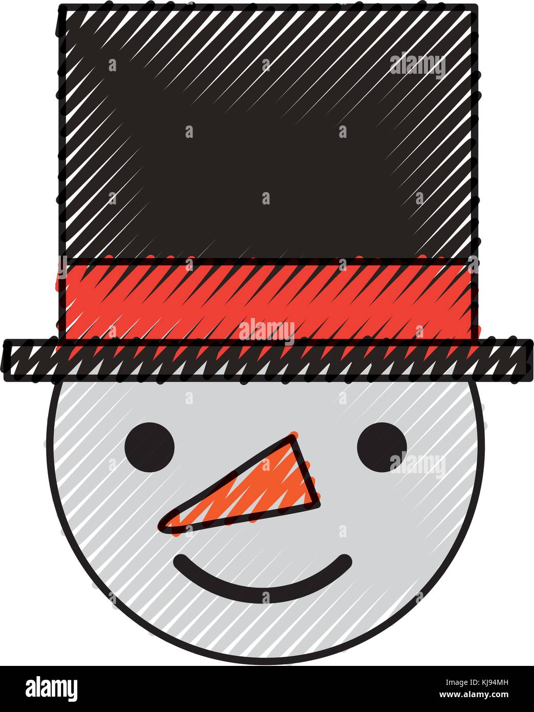 christmas cute funny snowman character face isolated on white ...