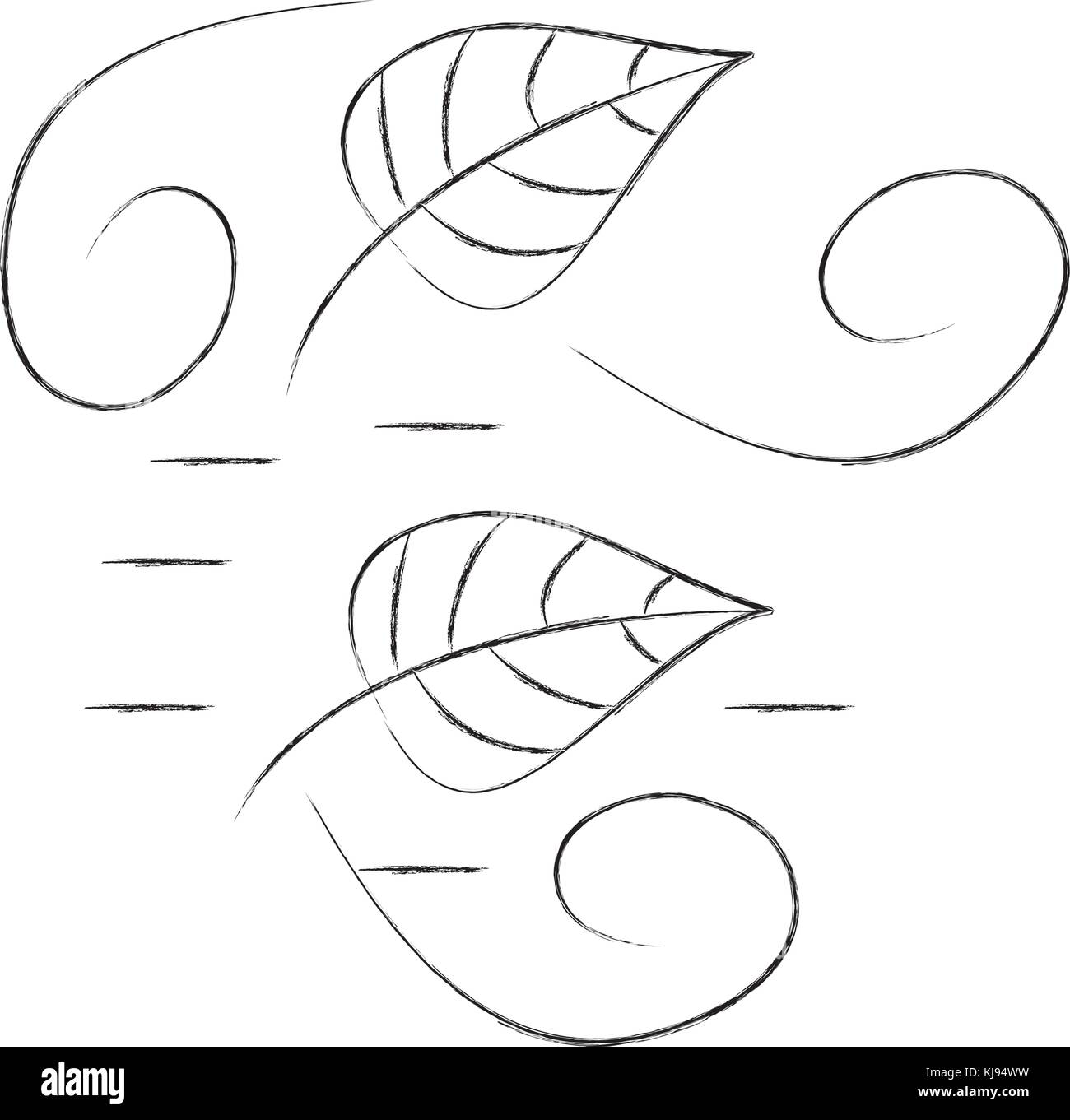 Leaves In Wind Drawing