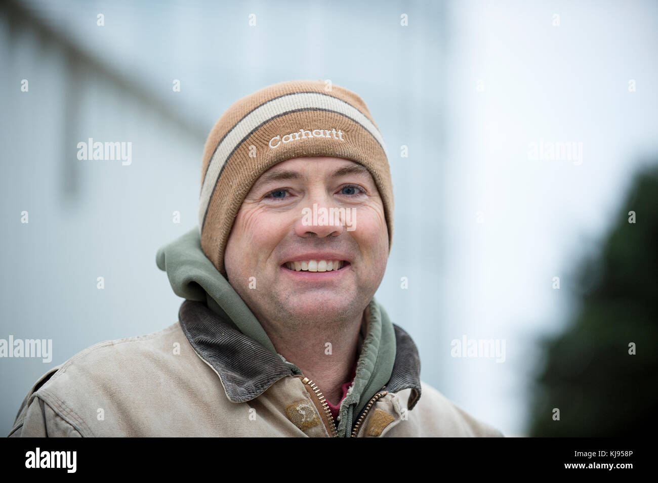 PORTRAIT OF FARMER ON FARM IN BLOOMING PRAIRIE, MINNESOTA Stock Photo ...