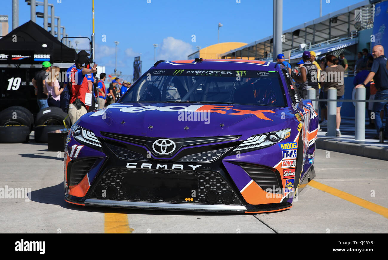 Homestead, Fla, USA. 17th Nov, 2017. Denny Hamlin, driver of the (11 ...