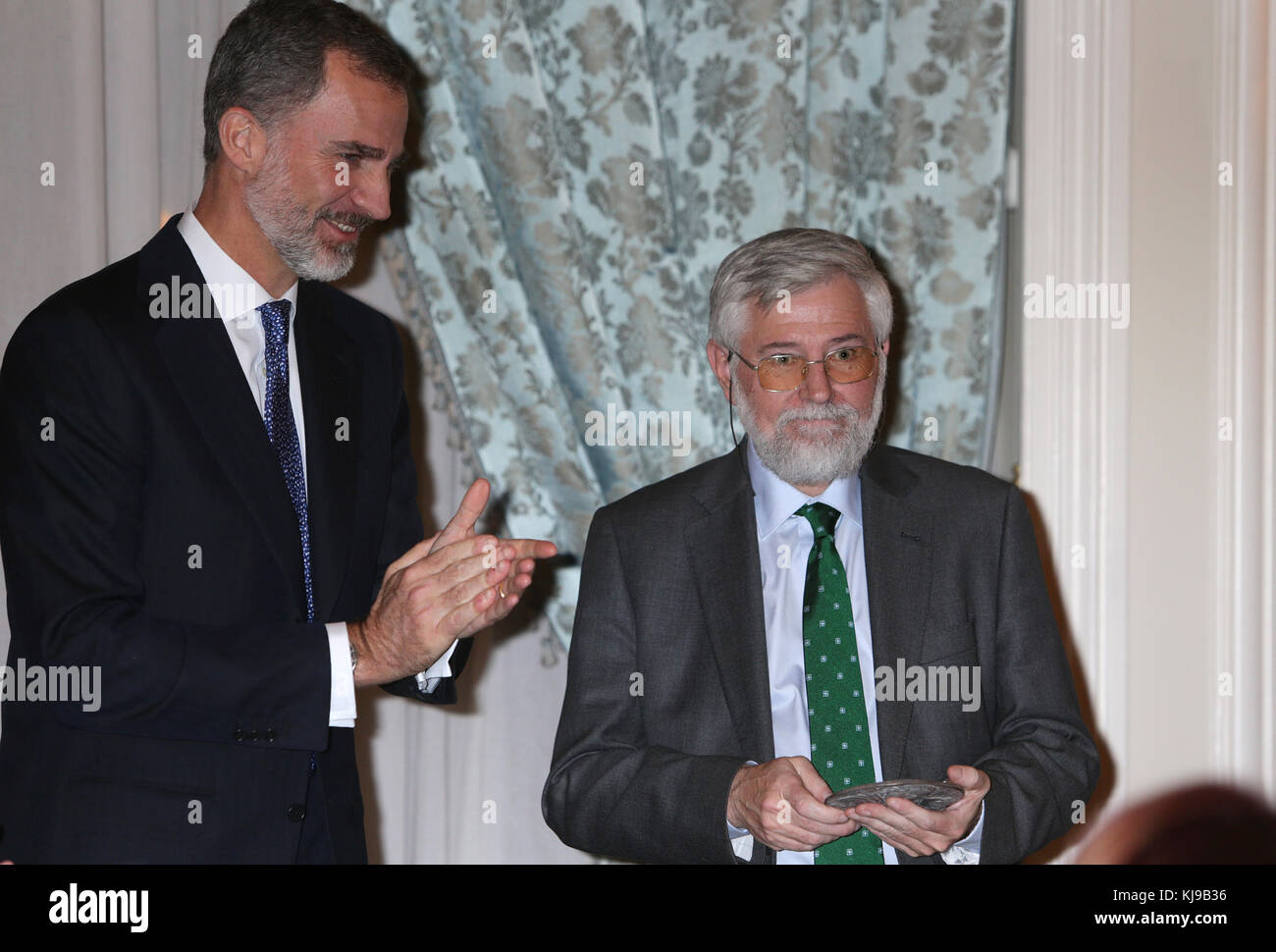 King Spain Felipe VI and Florencio Dominguez during the delivery of the ...