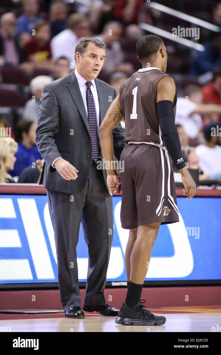 Los Angeles, CA, USA. 22nd Nov, 2017. Lehigh Mountain Hawks head coach ...