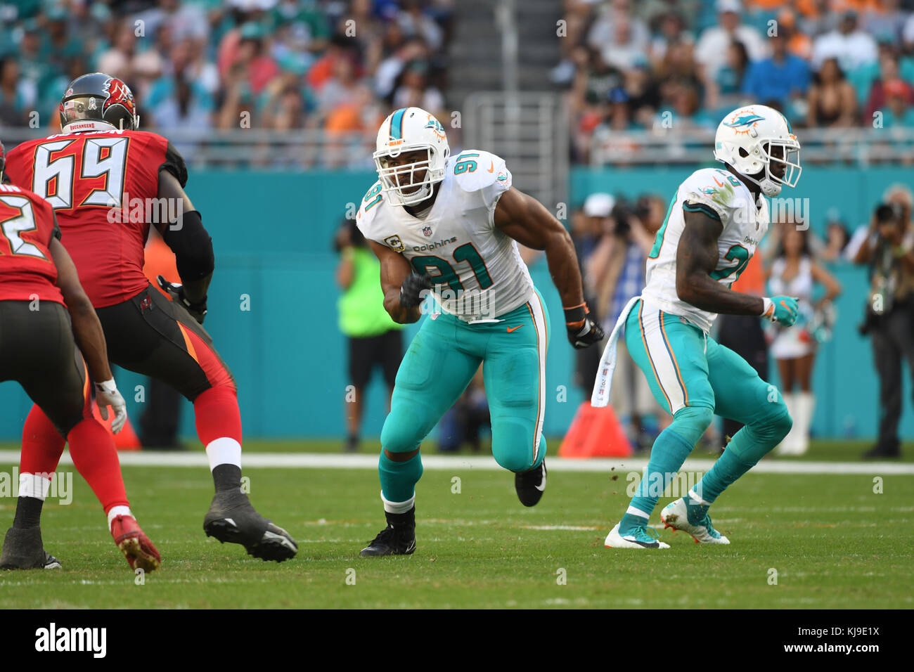 Miami Gardens FL, USA. 19th Nov, 2017. Cameron Wake #91 of Miami in ...