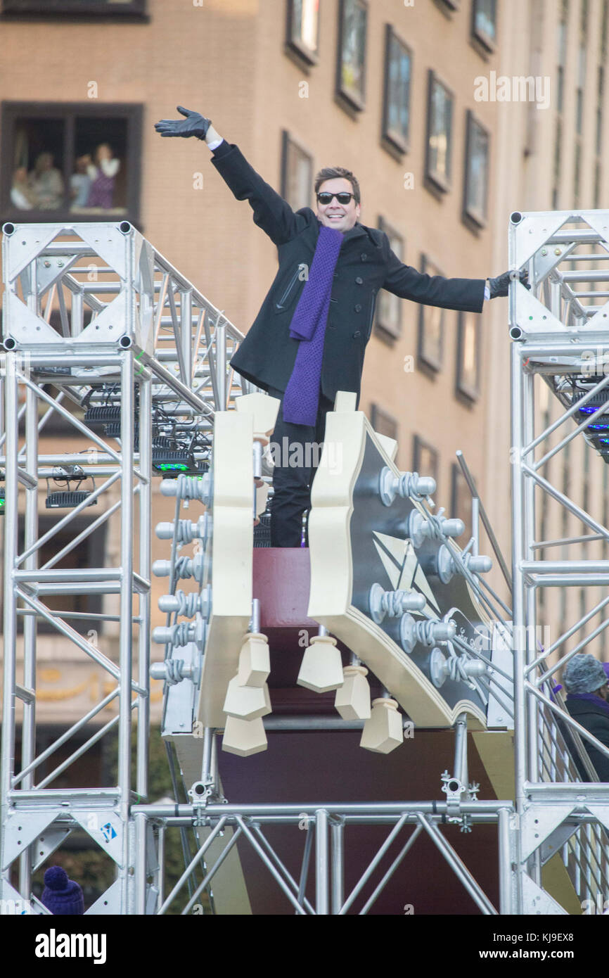 New York, NY, USA. 23rd Nov, 2017. Jimmy Fallon rides his float down ...