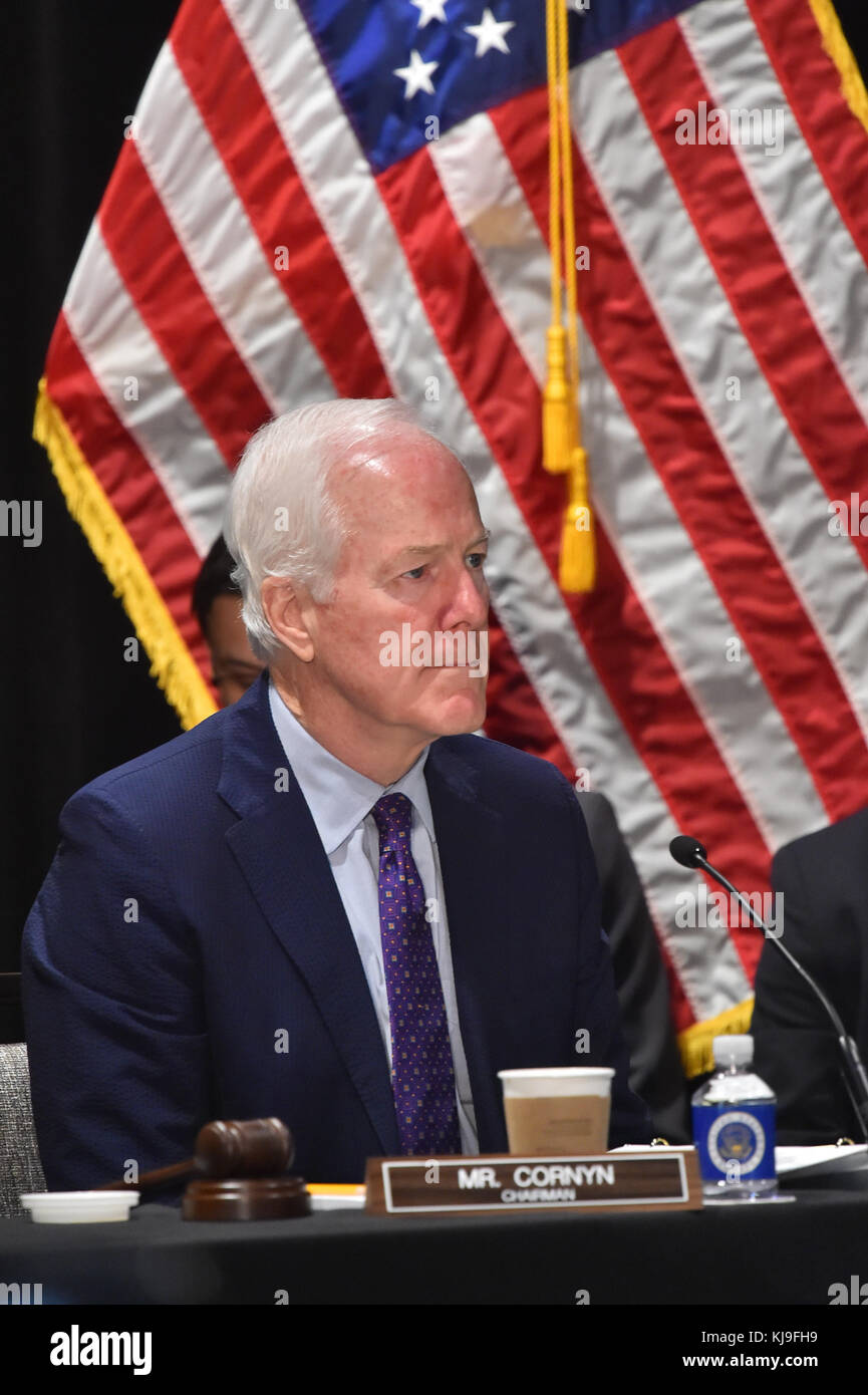 U.S. 20th Nov, 2017. Senator JOHN CORNYN, R-Texas, convenes a U.S ...