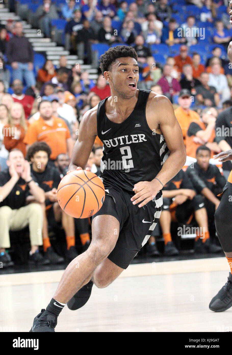 November 23, 2017: Butler Bulldogs guard Aaron Thompson (#2) during the ...