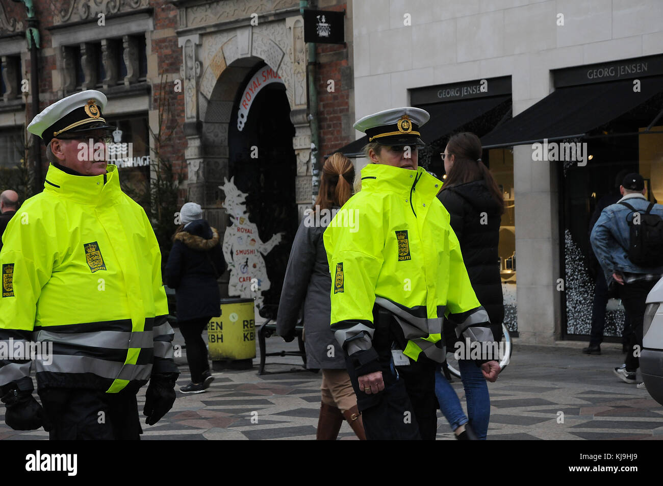Copenhagen, Denmark. 24th November, 2017. Danish police officers patrol ...
