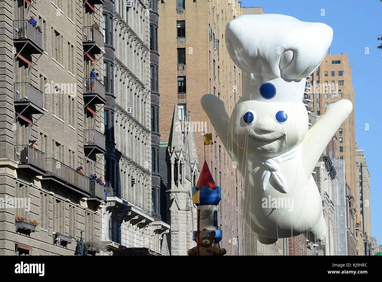 New York, NY, USA. 23rd Nov, 2017. Pillsbury Doughboy, balloon out and ...