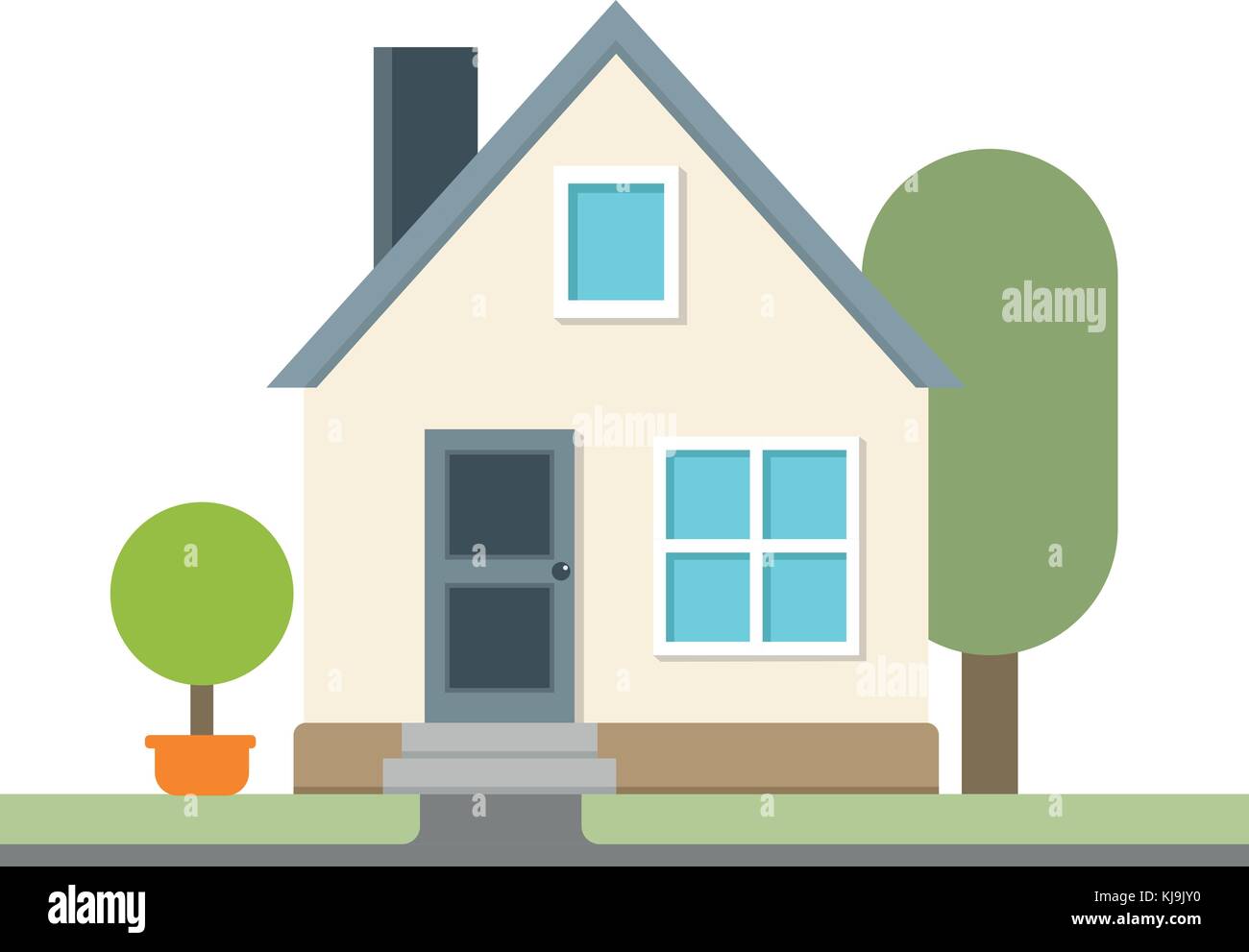 Modern and simple flat vector illustration. A icon a country house ...