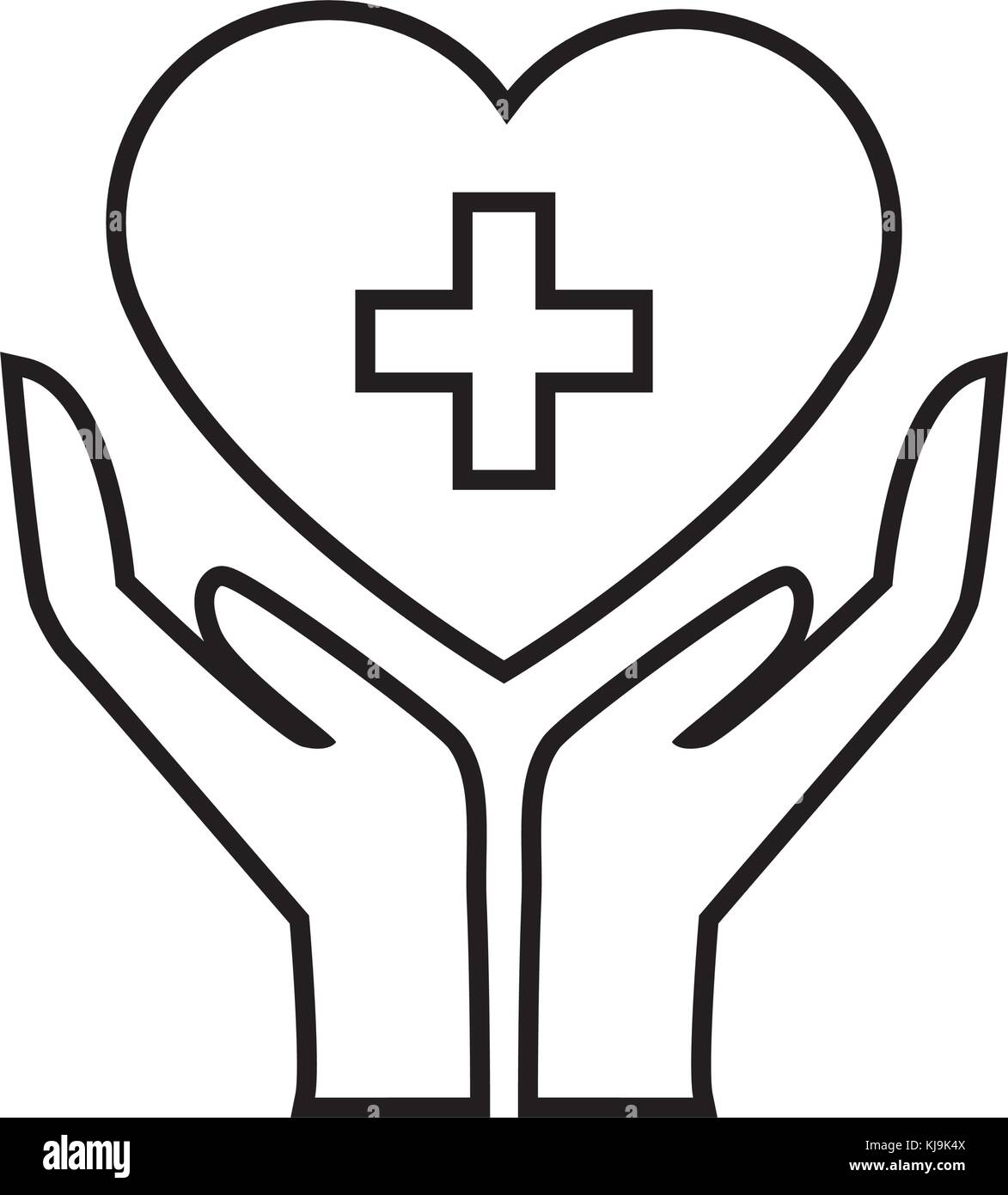 Hands with medical symbol Stock Vector Image & Art - Alamy