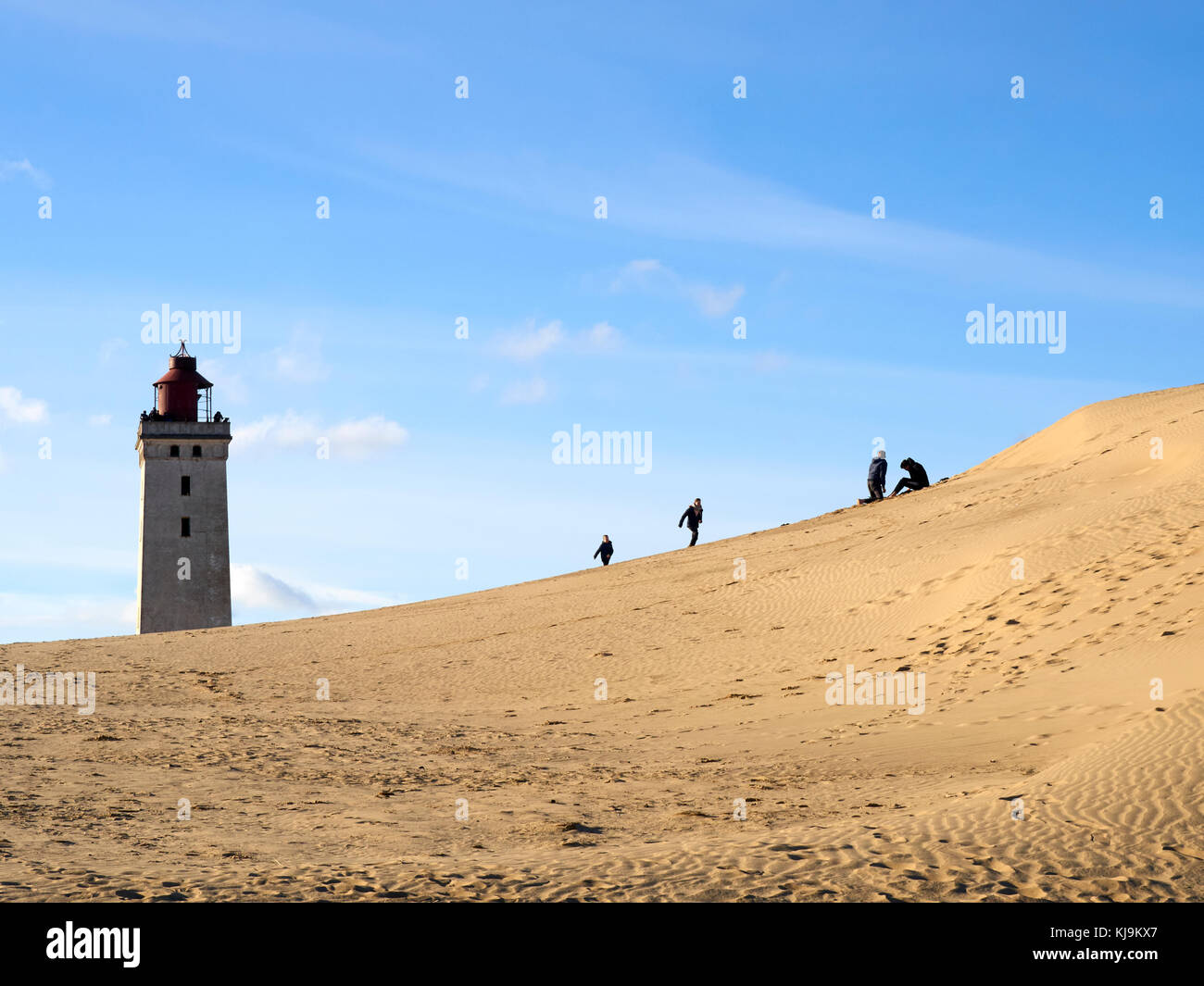 Tourists at the old lighthouse, Rubjerg Knude, Lønstrup, Denmark Stock ...