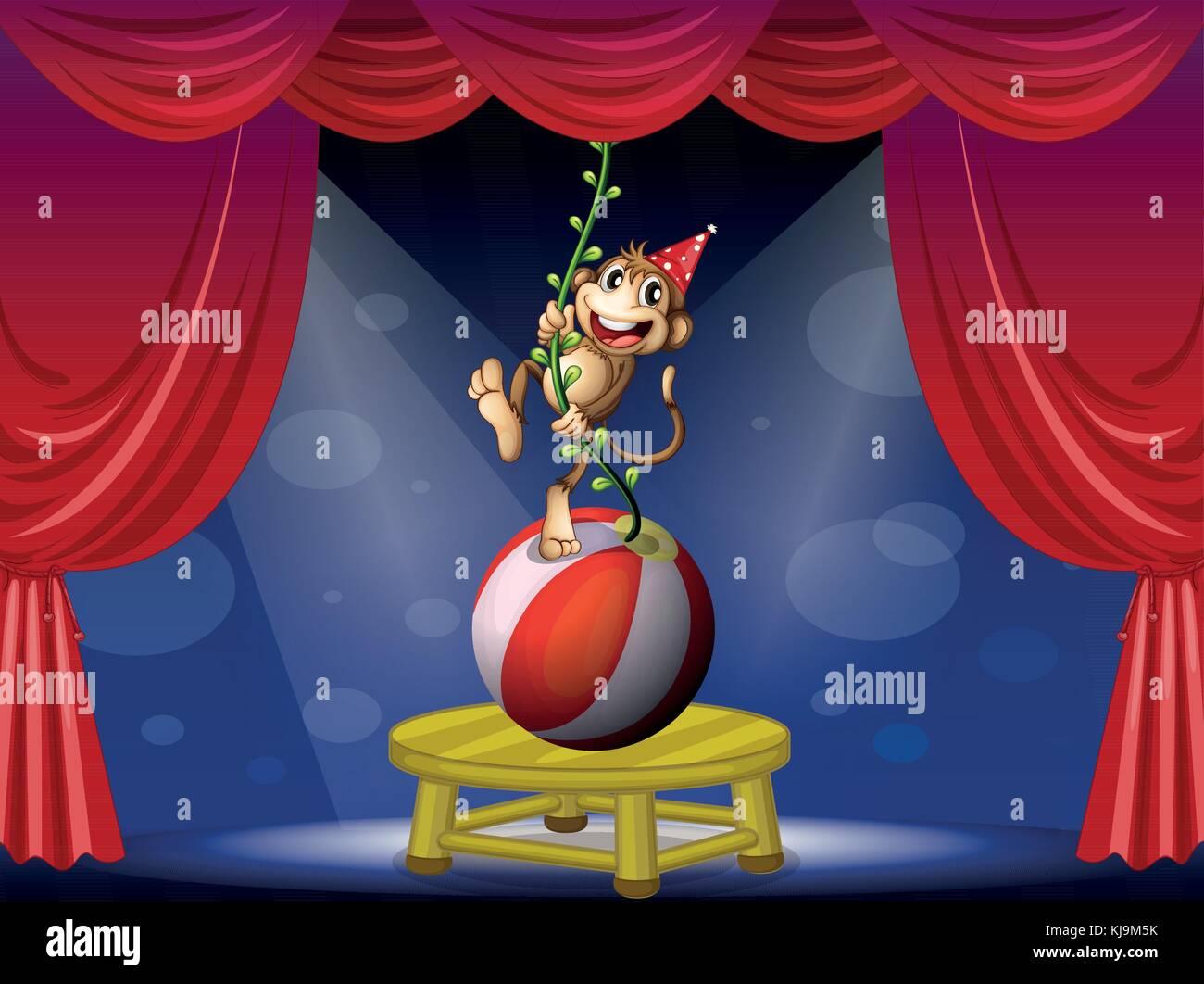 Illustration of a monkey performing at the circus Stock Vector Image ...