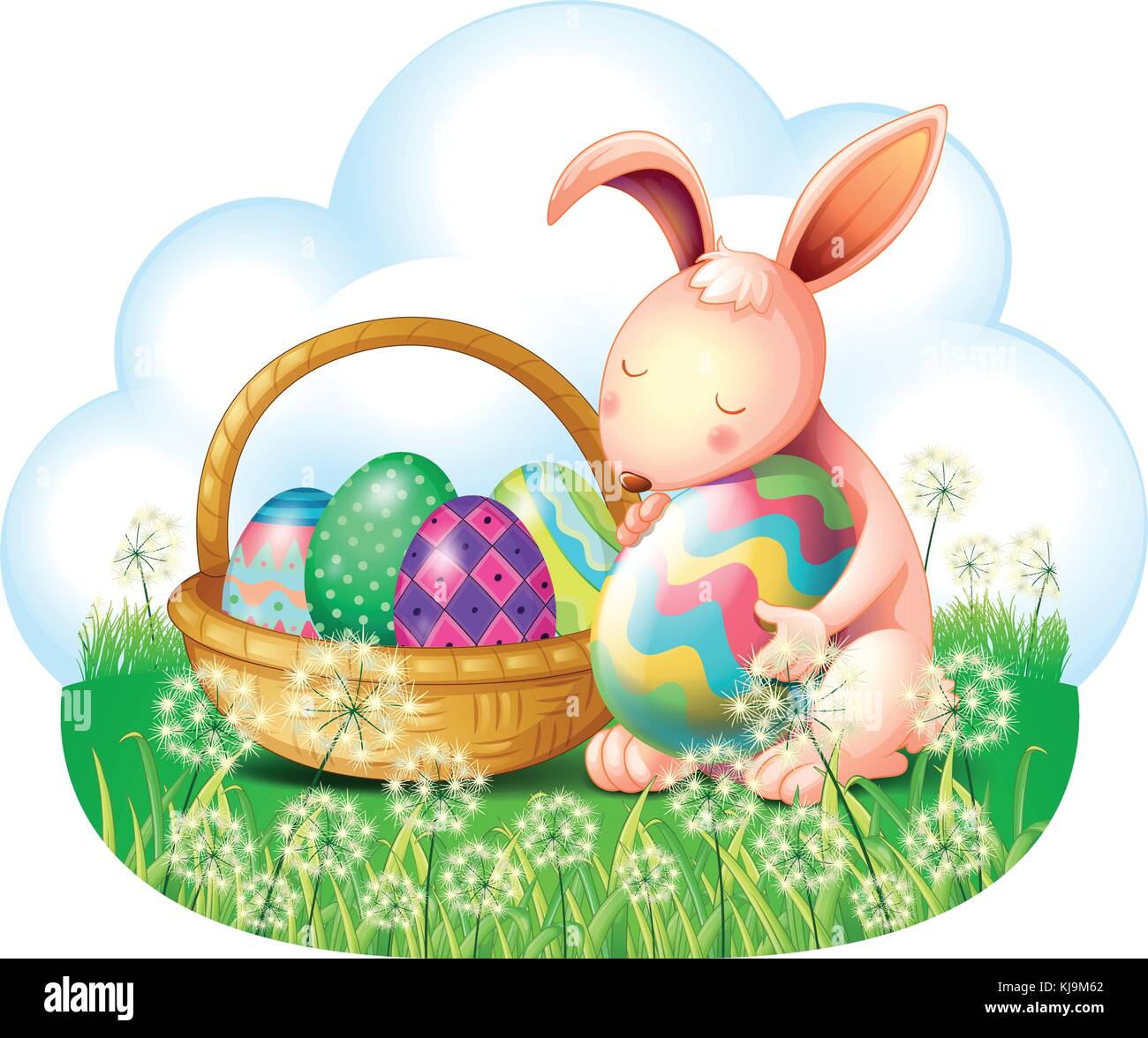 Cartoon easter bunny basket full hi-res stock photography and images ...