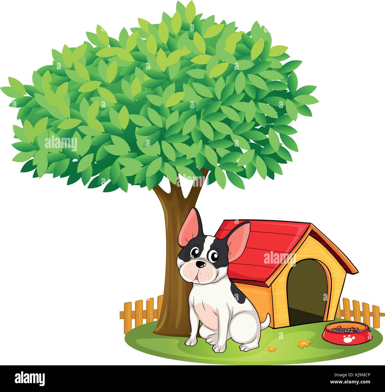Dog under fence Stock Vector Images - Alamy
