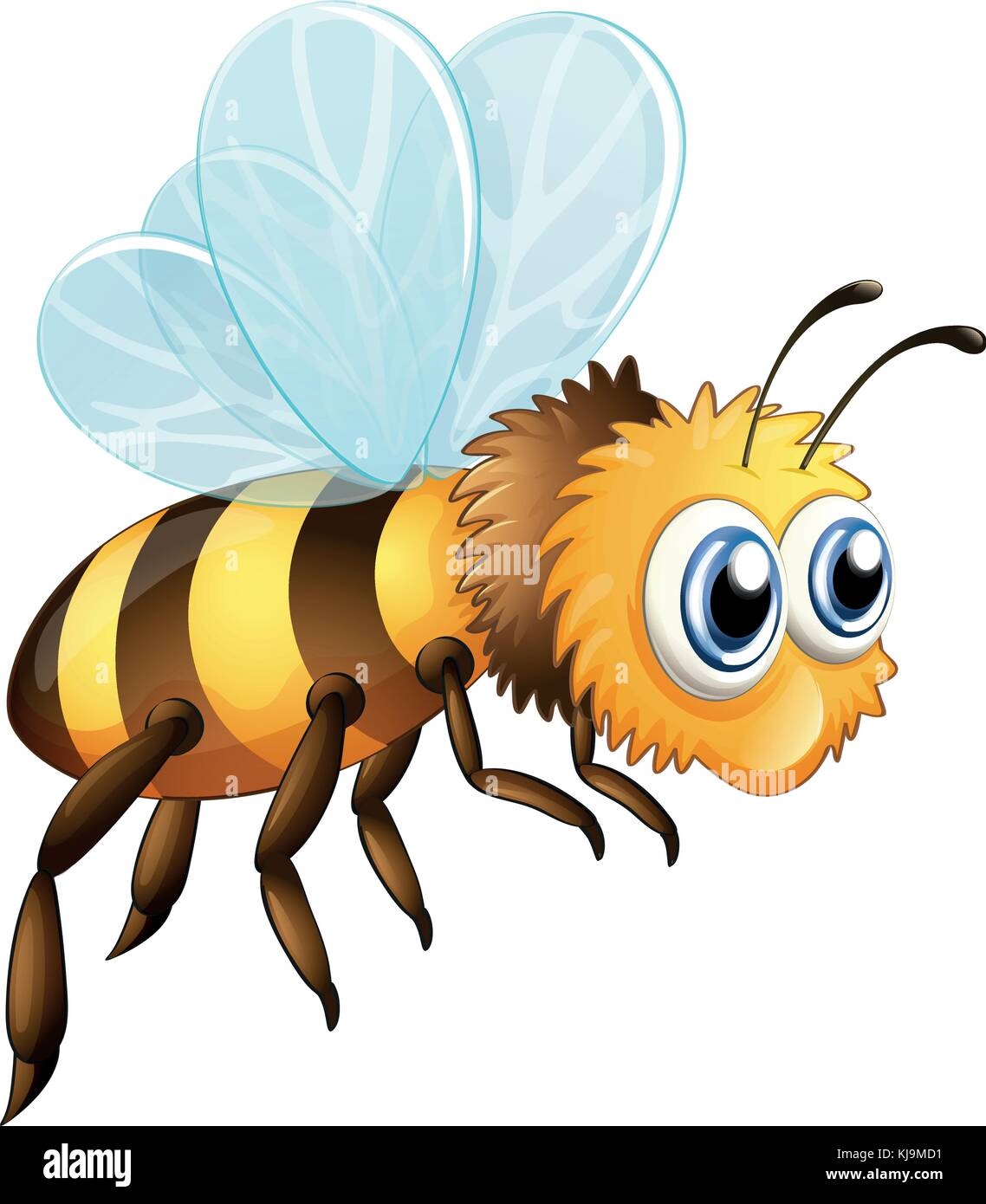 Illustration of a big bee on a white background Stock Vector Image ...