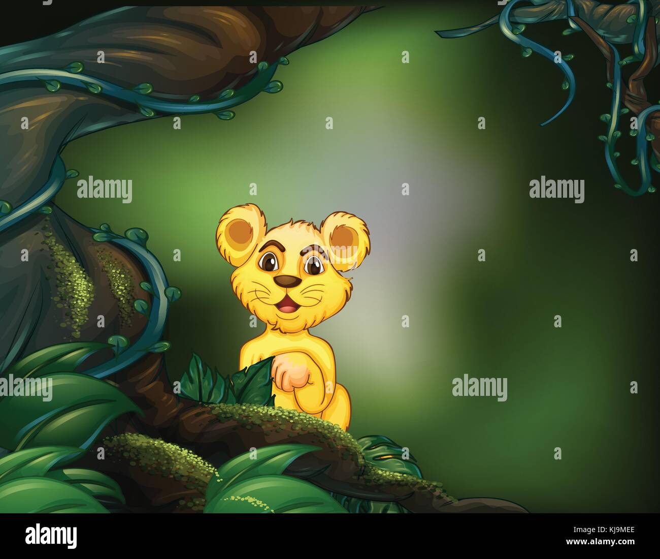 Young lion tree Stock Vector Images - Alamy