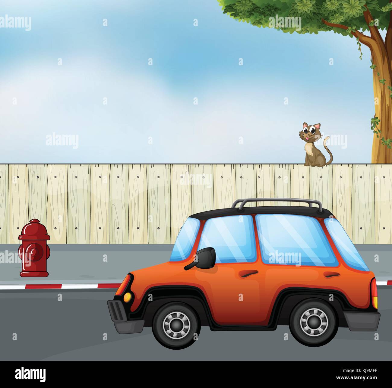 Cat car window Stock Vector Images - Alamy