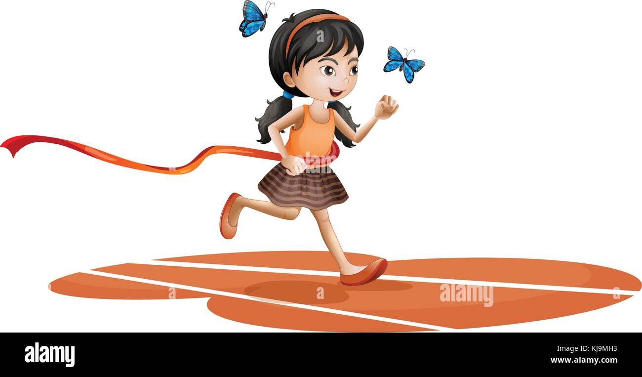 Two Girls Running Clipart