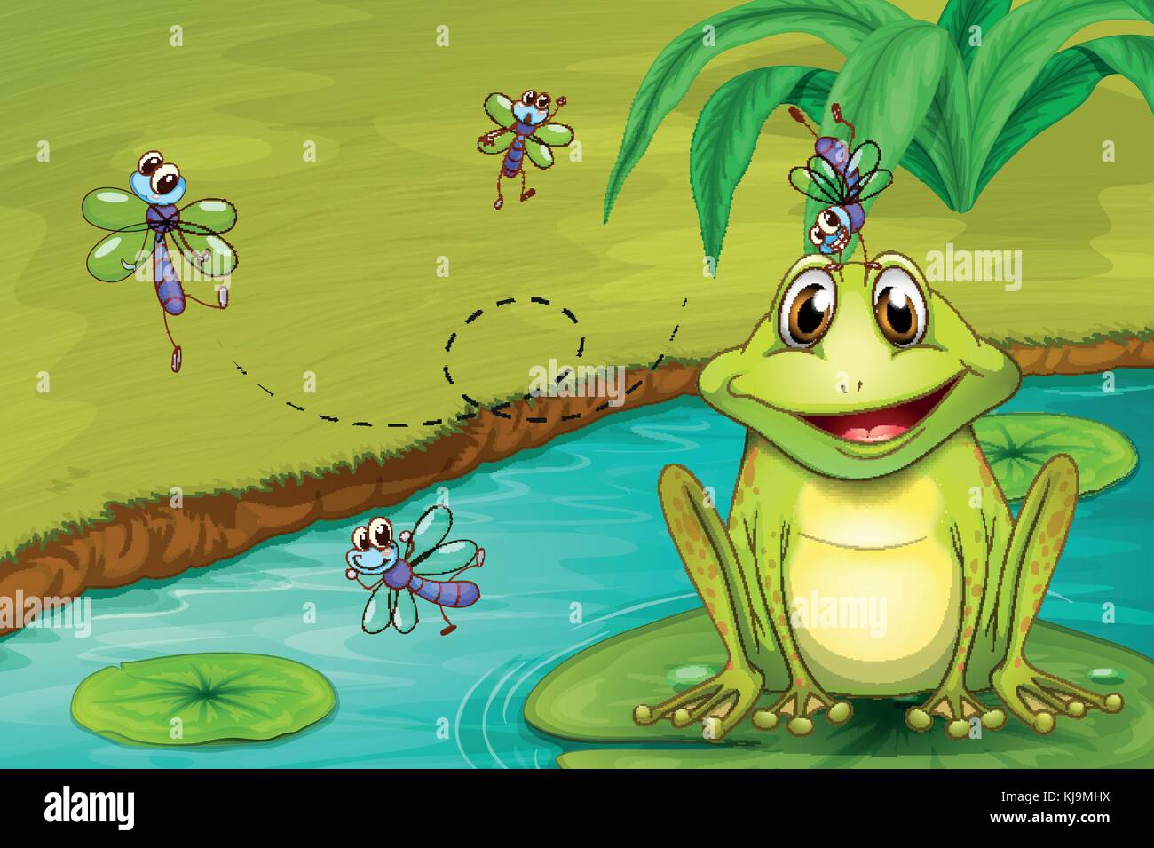 Cute little green frog Stock Vector Images - Alamy