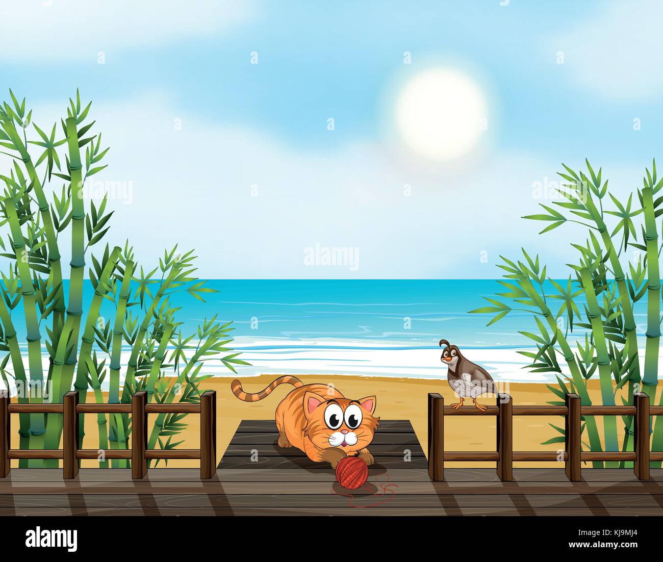 Illustration of a cat and bird Stock Vector Image & Art - Alamy