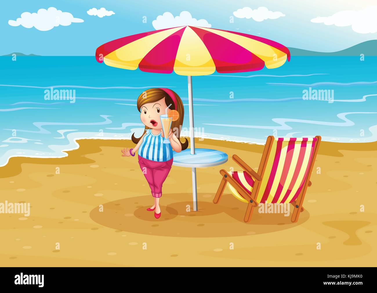 Fat Woman Beach Stock Vector Images Alamy