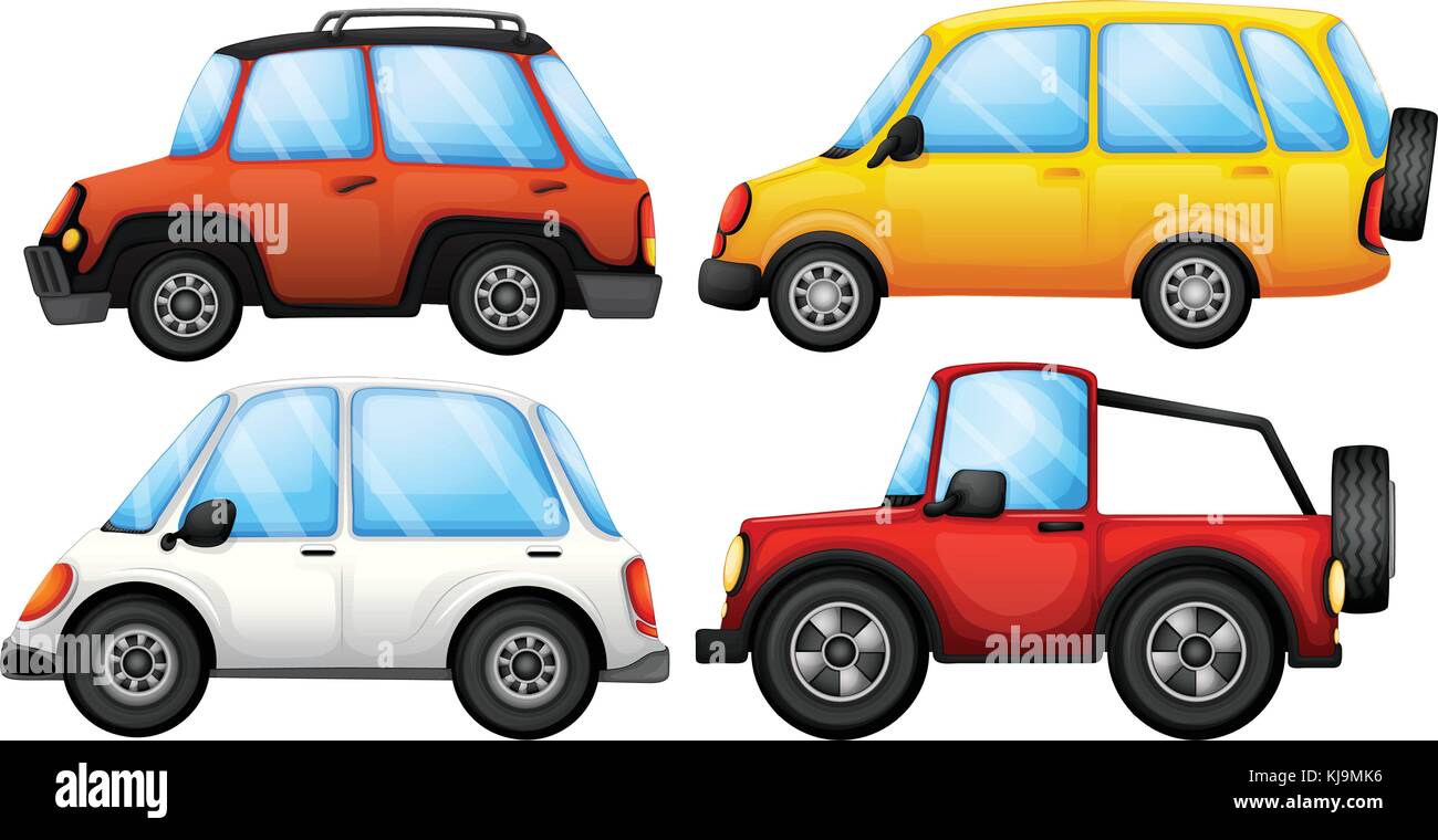 Illustration of the four transportation devices on a white background ...