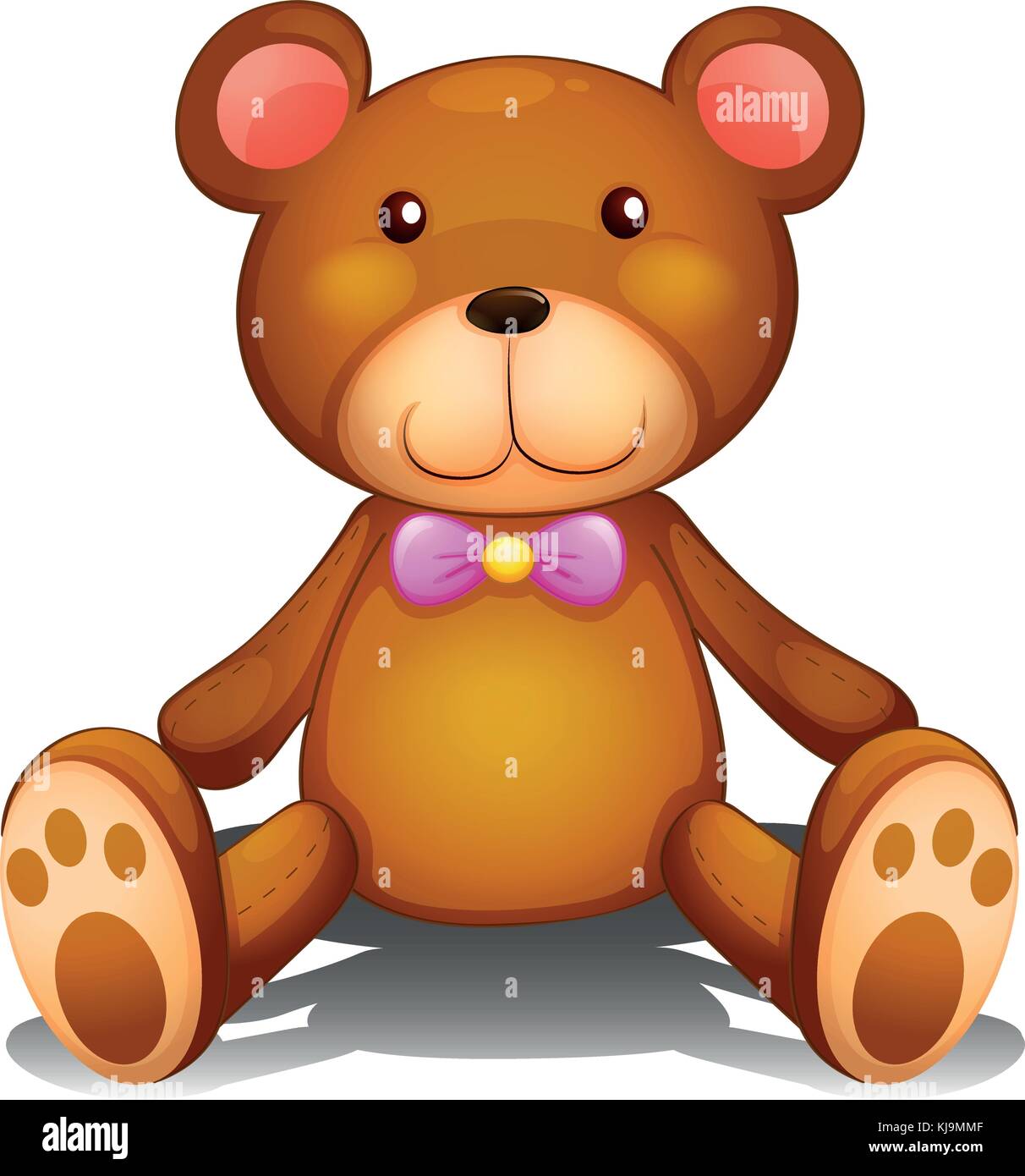 Illustration of a brown stuff toy on a white background Stock Vector ...