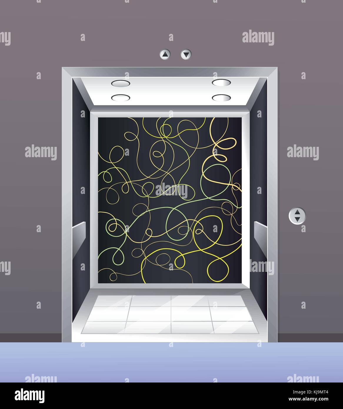 Illustration of an empty elevator Stock Vector Image & Art - Alamy